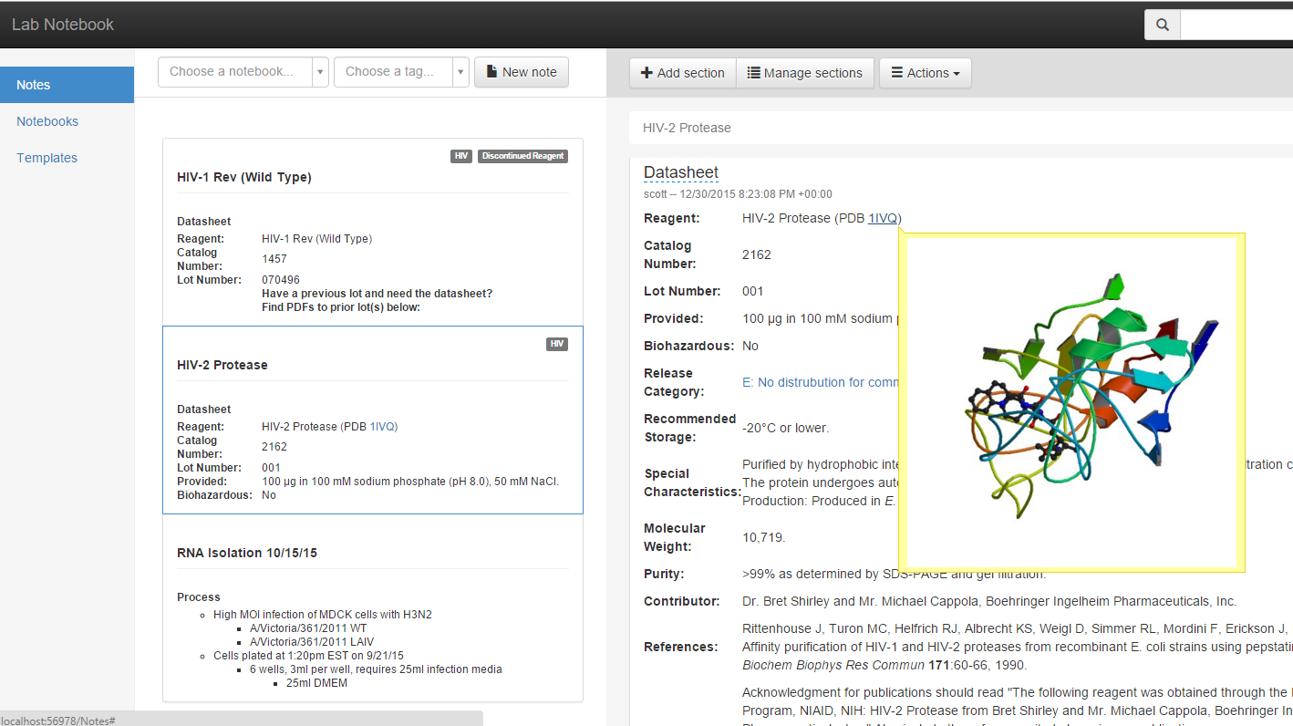 ELN Module - StackWave Affinity Biologics R&D LIMS